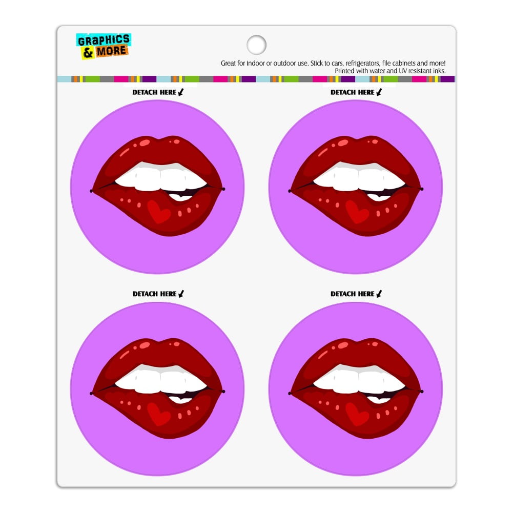 Seductive Luscious Bite Biting Lip Refrigerator Fridge Locker Vinyl ...