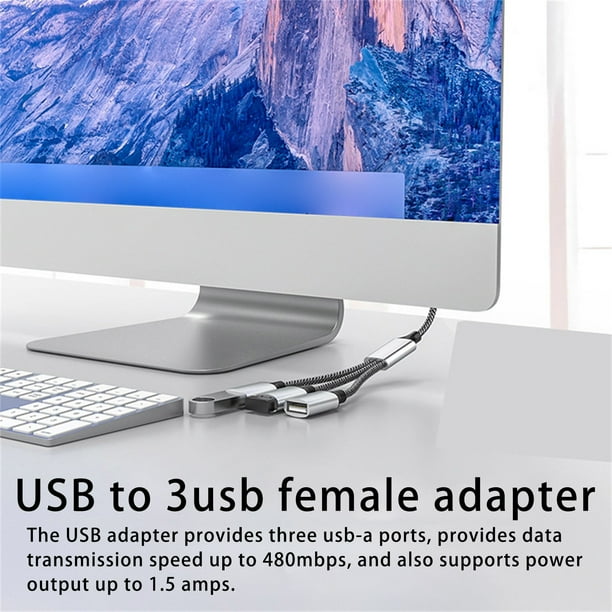 Japceit Type-C Splitter Cable OTG 3 USB Splitter Adapter USB 2.0 Power ...