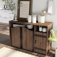 Furniture of America Horr 47-in. Rustic Walnut 7-shelf Buffet Server ...