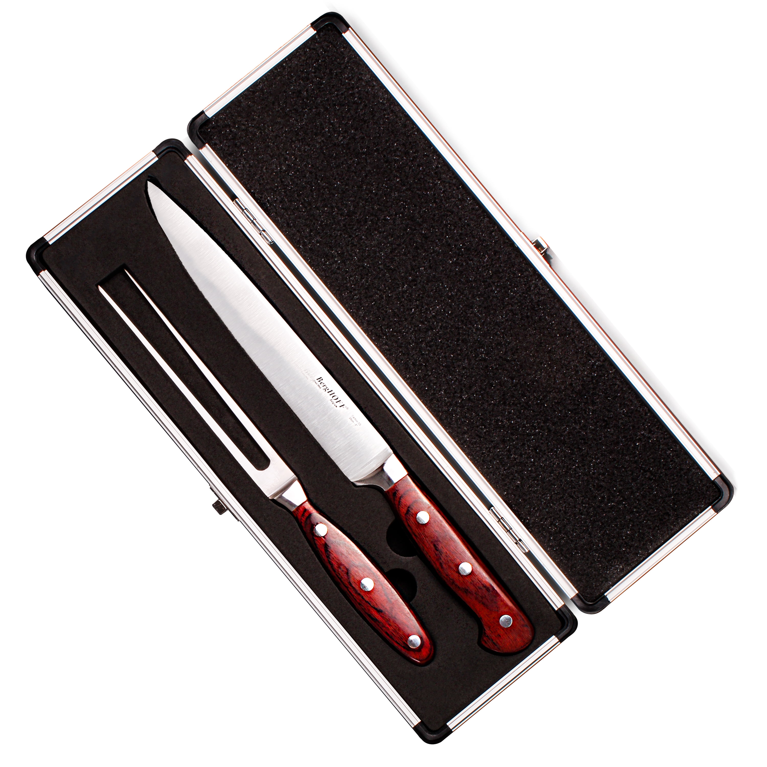 BergHOFF Pakka Wood 3Pc Stainless Steel Carving Set with Case - Walmart.com