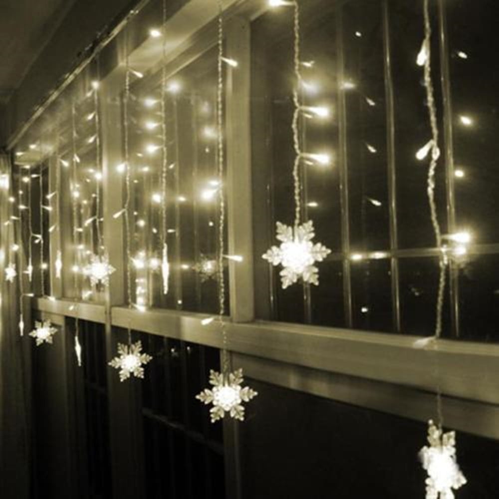 110 V Snowflake LED String Curtain Lights Christmas Wedding Party Decor ...