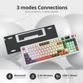 ASIASN-RGB Mechanical Feel Membrane Wireless Keyboard, Wired/Bluetooth ...