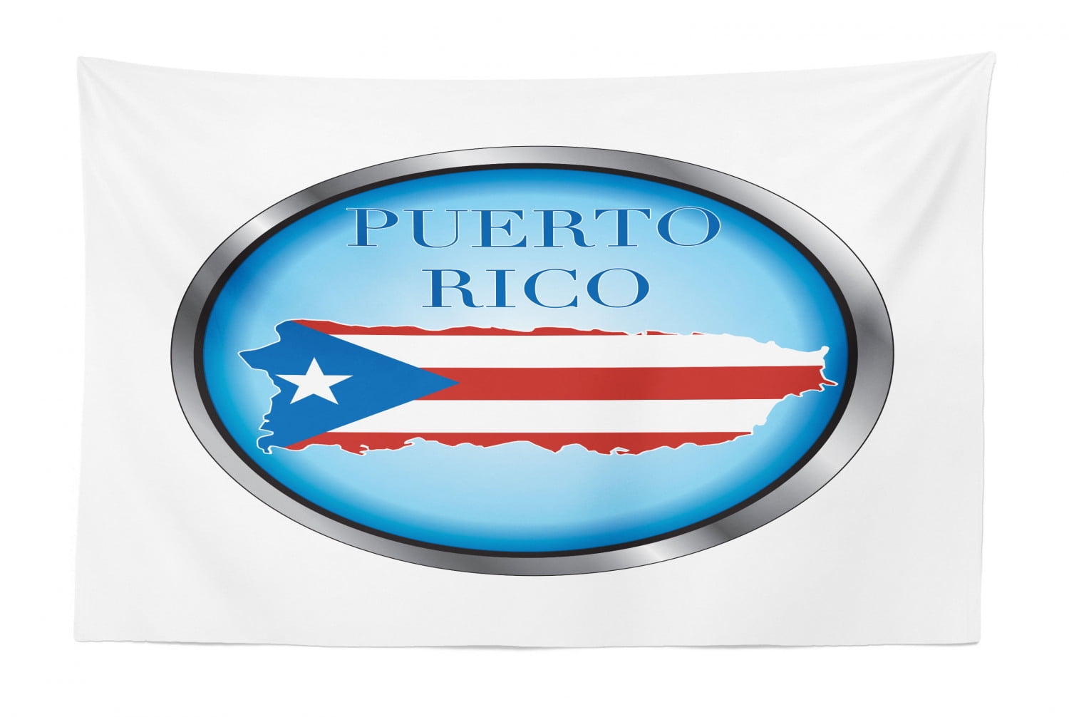 Puerto Rico Tapestry, Simple Graphic Illustration of Puerto Rico Flag ...