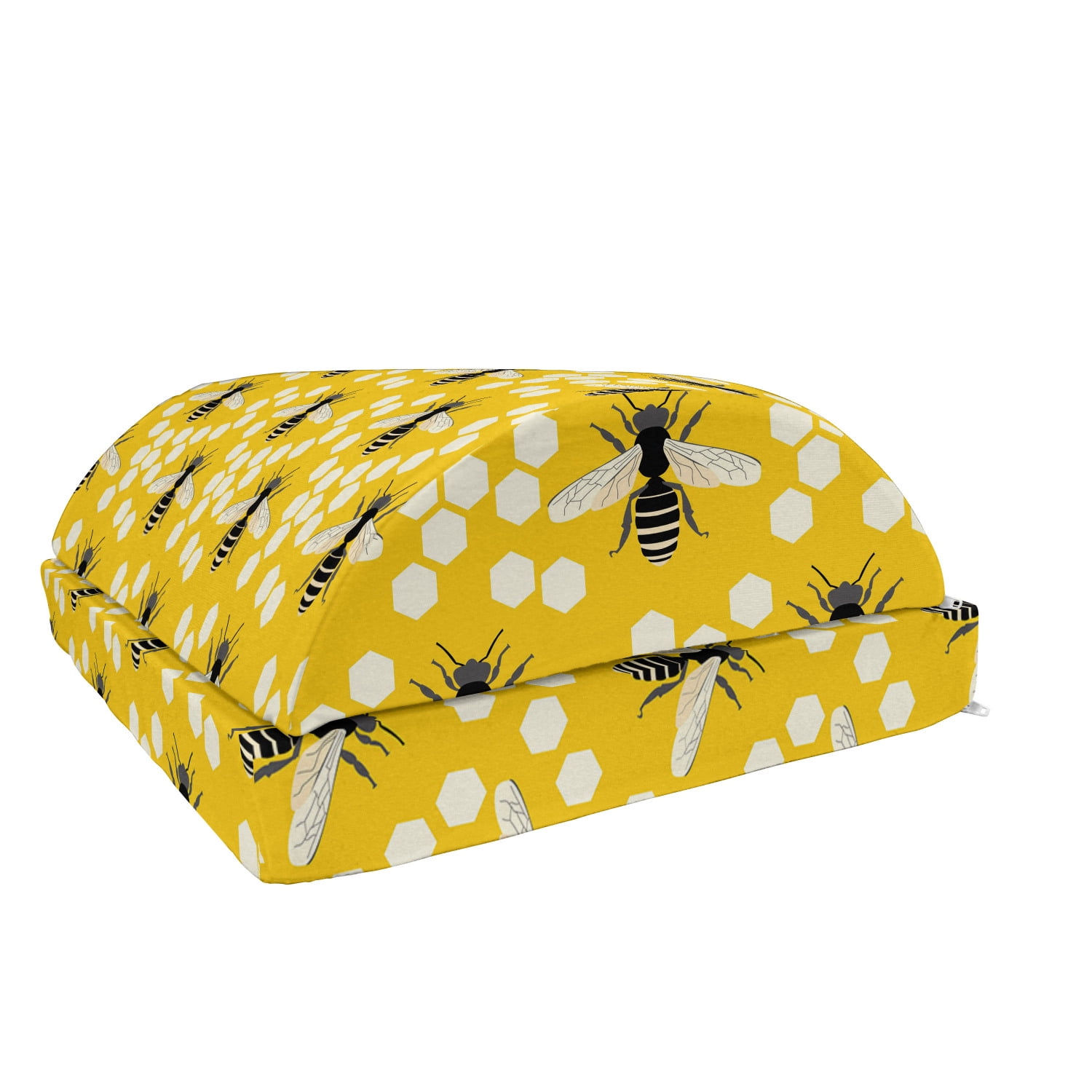 Queen Bee Foot Rest, Repeating Continuous Print of Striped Buzzing ...