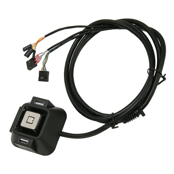 PC Power Button Switch, 3.9ft Cable 2 USB Interfaces Desktop Computer ...