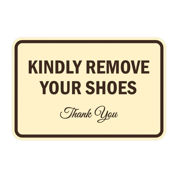 Classic Framed Kindly Remove Your Shoes (Ivory/Dark Brown) - Large ...