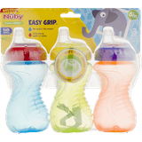 Nuby Easy Grip Soft Spout Sippy Cup for Toddlers - 3 Pack Non-Spill Baby Lid - Walmart.com