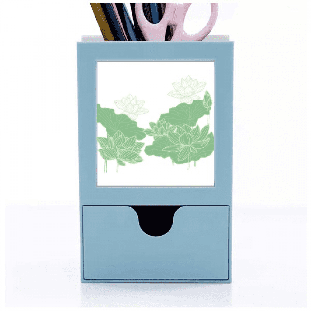 Lotus Flower Line Flower Desk Supplies Organizer Pen Holder Card ...