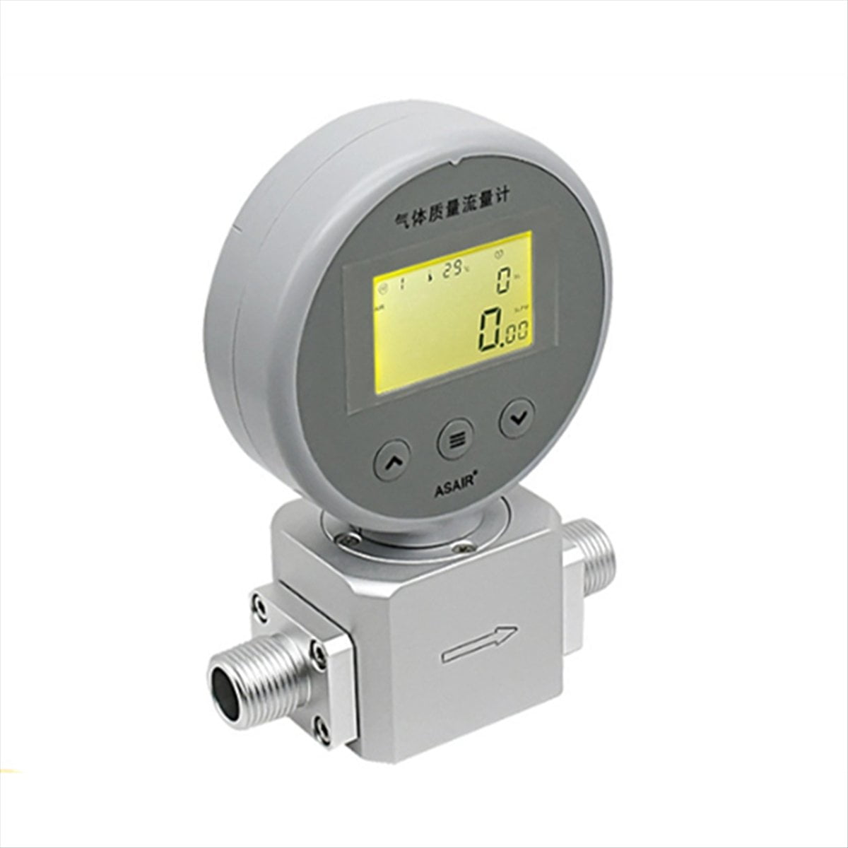 NPT1/4 Digital Display Mass Flow Meter AMS2106 Compressed Air Oxygen ...