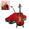 Miniature Violin Ornament with Stand, Bow & Case - 3.2" Realistic ...