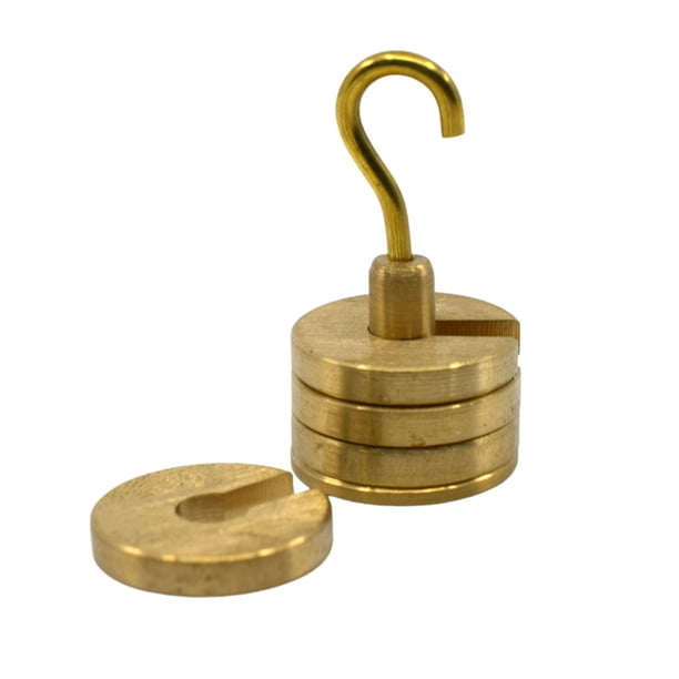 Slotted Mass Set with Hanger - Brass - Set of 4 Masses and 1 Hanger ...