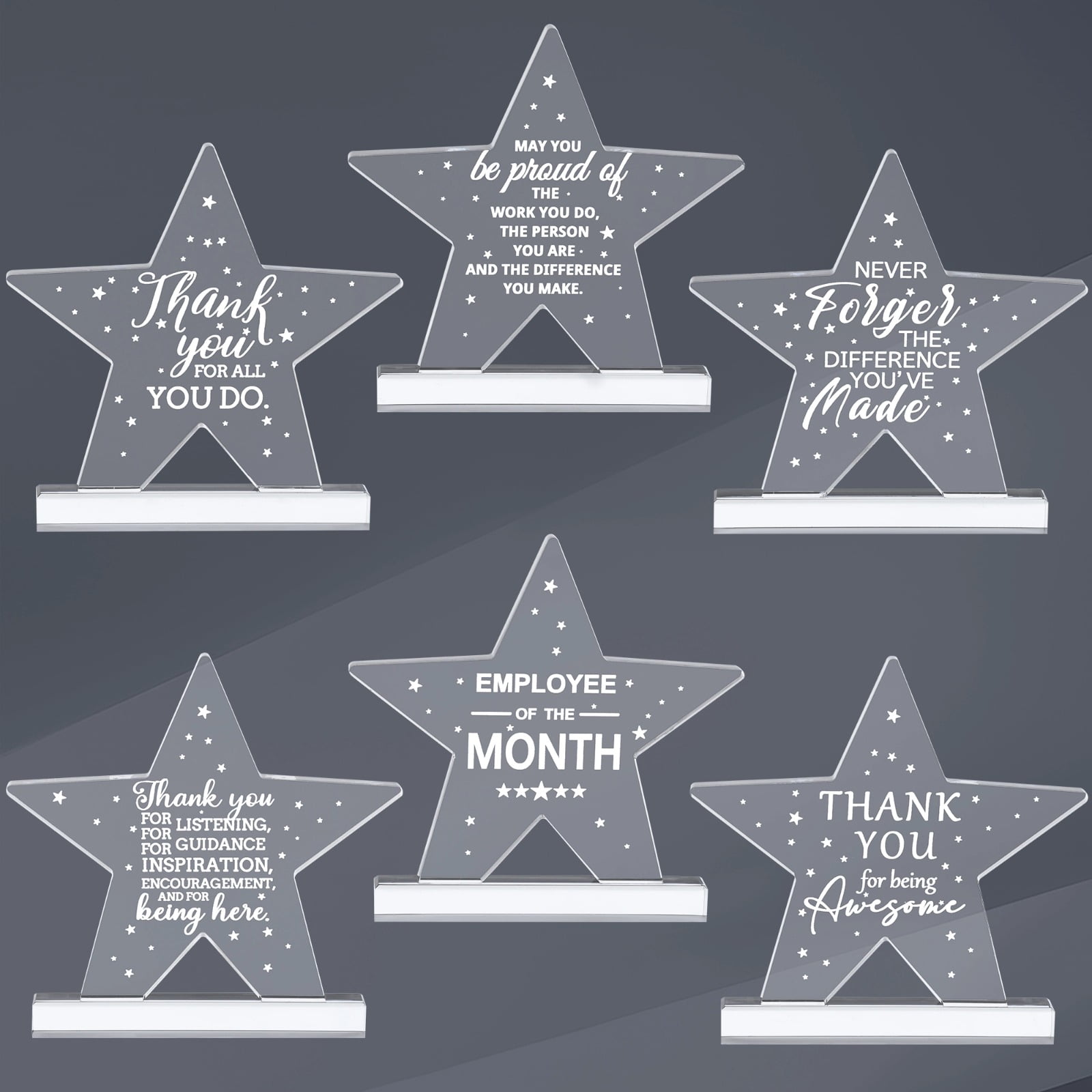 6 premios acrílicos de agradecimiento a los empleados, premios ...