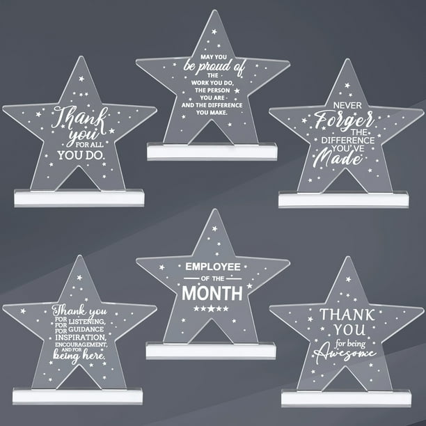 6 premios acrílicos de agradecimiento a los empleados, premios ...