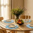 Blue Football Round Placemats Set of 2 Soccer Vintage Wooden Watercolor ...