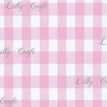 Gingham Checkered Poly Cotton 1/4 Inch Pink Fabric - Sold By The Yard ...