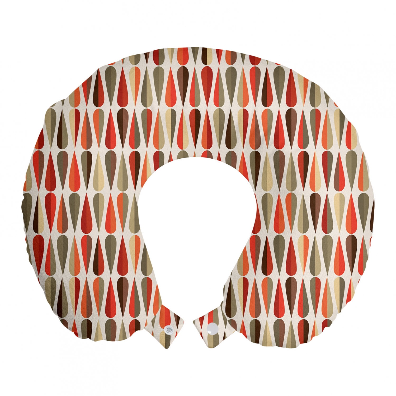 Retro Travel Pillow Neck Rest, Sixties and Seventies Style Geometric ...