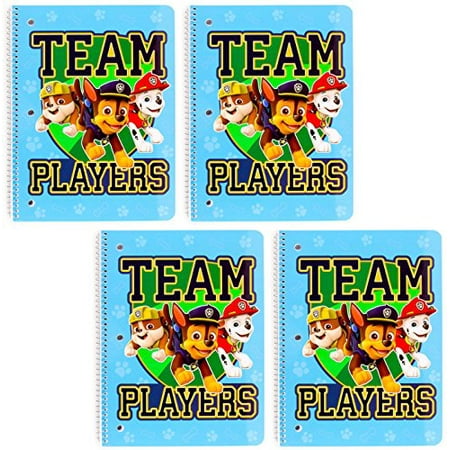 [4-Pack] Paw Patrol Team Players Wide Ruled 50-Sheet 1-Subject Spiral ...
