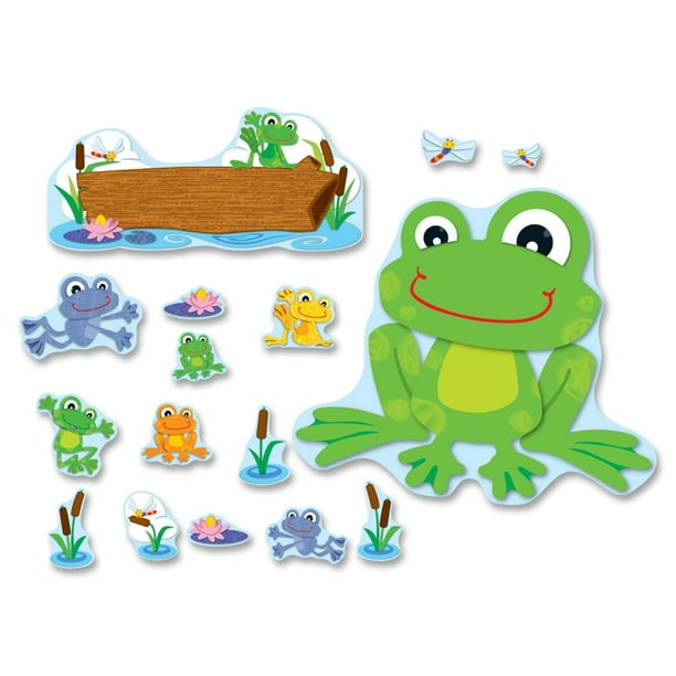 Carson-Dellosa Decorative Funky Frog Bulletin Board Set - Walmart.com ...