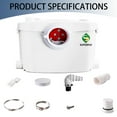 SUPERFLO 600W Macerator Pump, Macerator Sewerage Pump For Basement Toilet Pump System ...