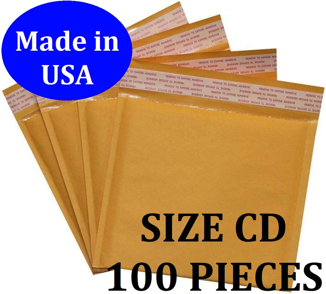 Size #CD (7.25"x7" Interior) Kraft Bubble Mailers with Self Seal- 100 ...