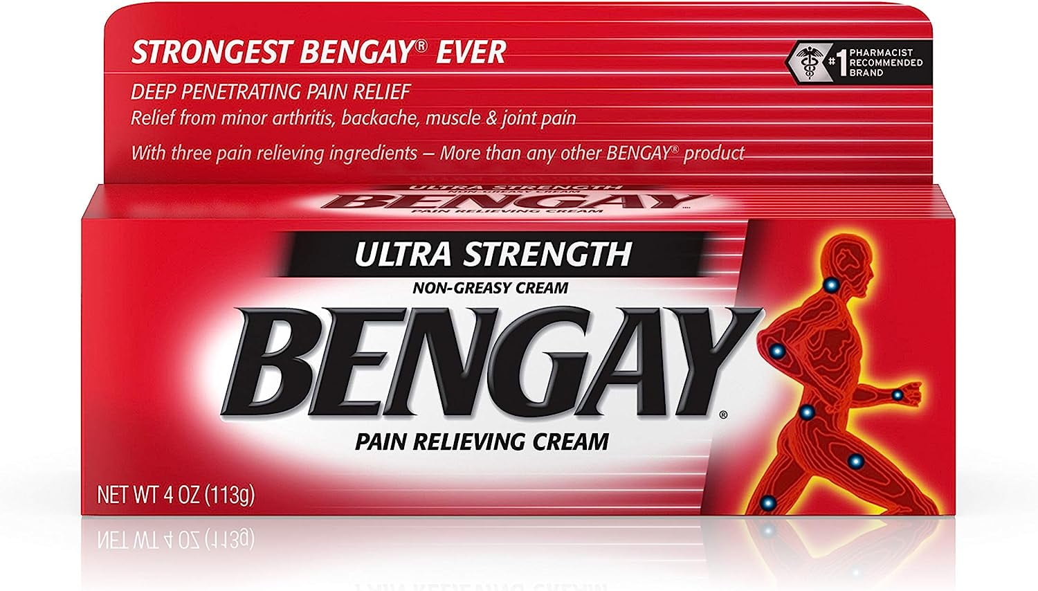 Bengay Ultra Strength Pain Relief Cream, Topical Analgesic, 4 oz, 4 ...