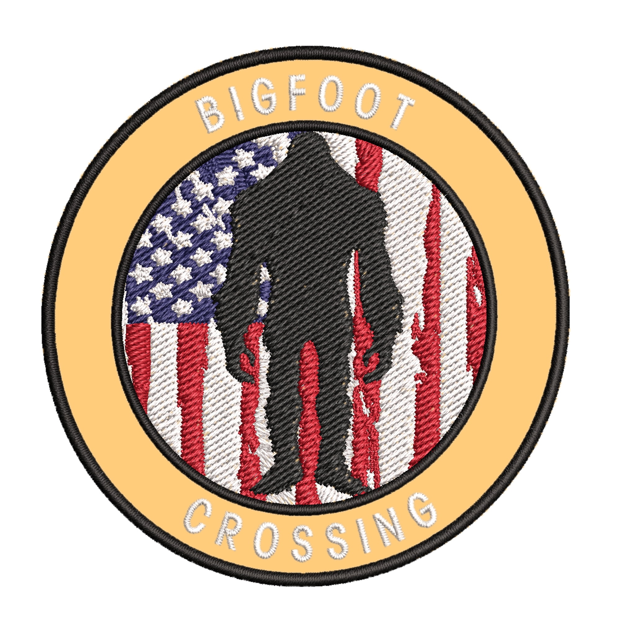 Bigfoot Crossing 3.5" Iron On Or Sew On Embroidered Fabric Badge Patch ...