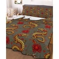 Chinese Dragon 3 Piece Quilt Bedding Set with 2 Pillow Shams, Retro Red ...