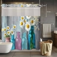 No Hook Shower Curtain with Snap in Liner, Country Daisy Wild Flower ...