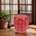 13.4" Strawberry Fruit Stool, Oversized Resin Stool with Hand-Painted ...