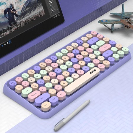 308i Keyboard, Compact 84 Keys Retro Round Mini Game Keyboard, Portable ...