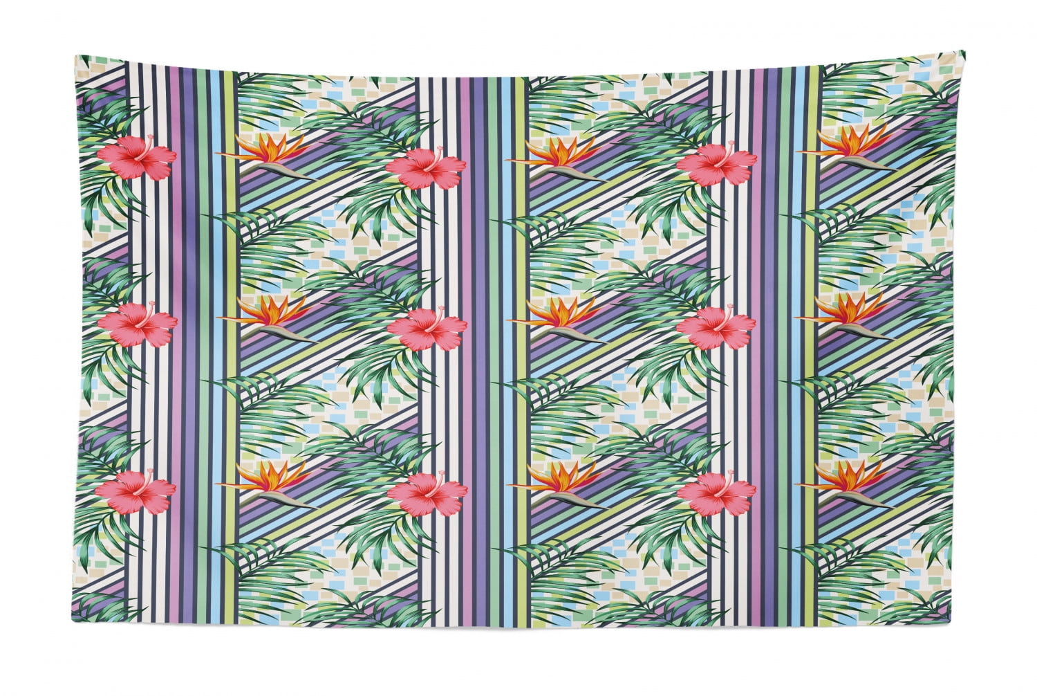 Summer Pink Tapestry, Tropical Pattern Illustration of Repetitive ...