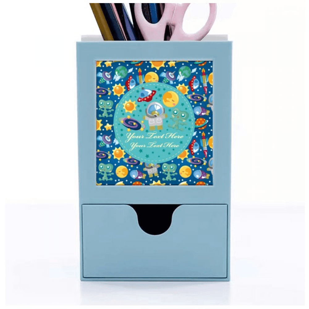 Universe And Alien In The Space Desk Supplies Organizer Pen Holder Card ...