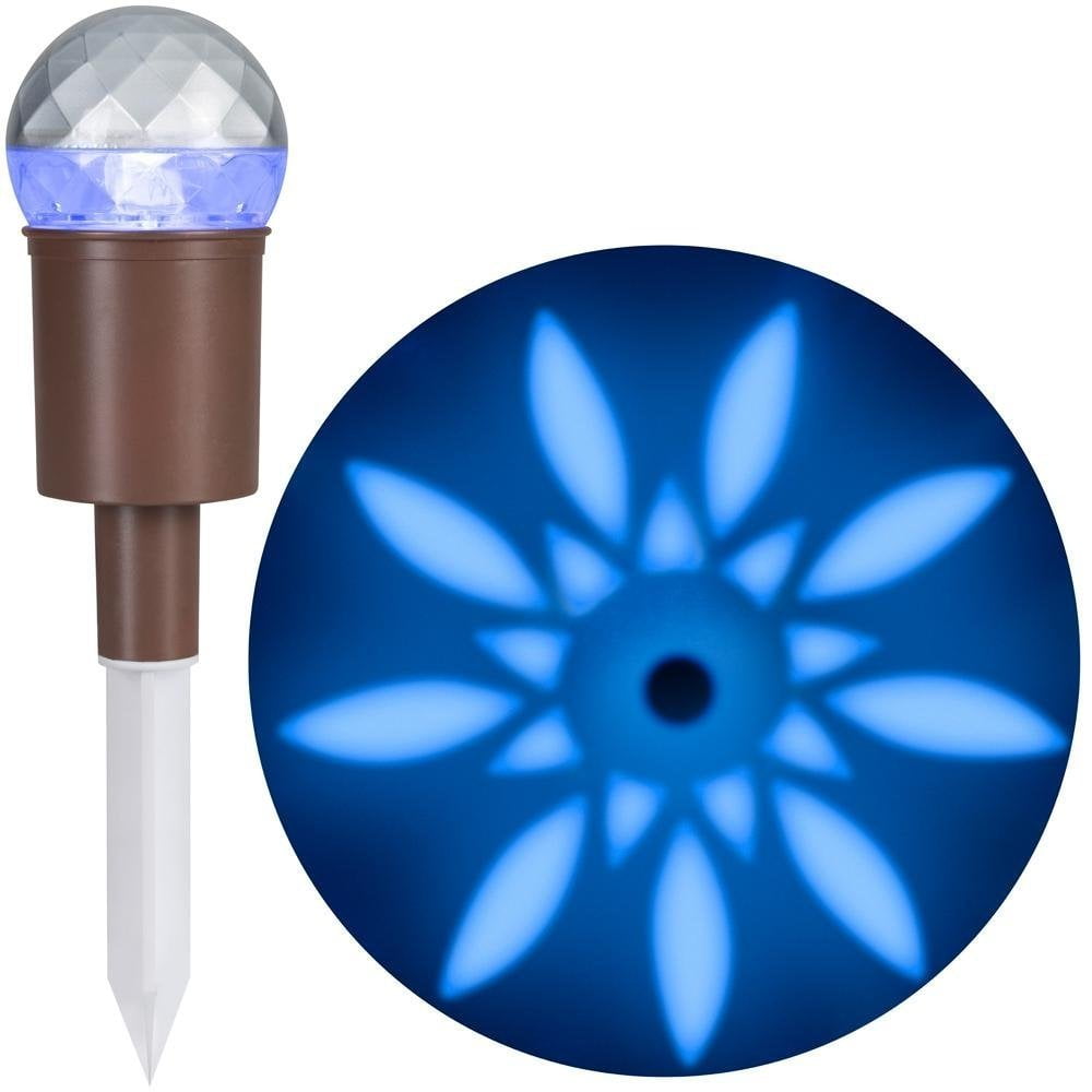 LightShow S/1-Mosaic Blue Snowflake Projection Rotating Pathway Stake ...