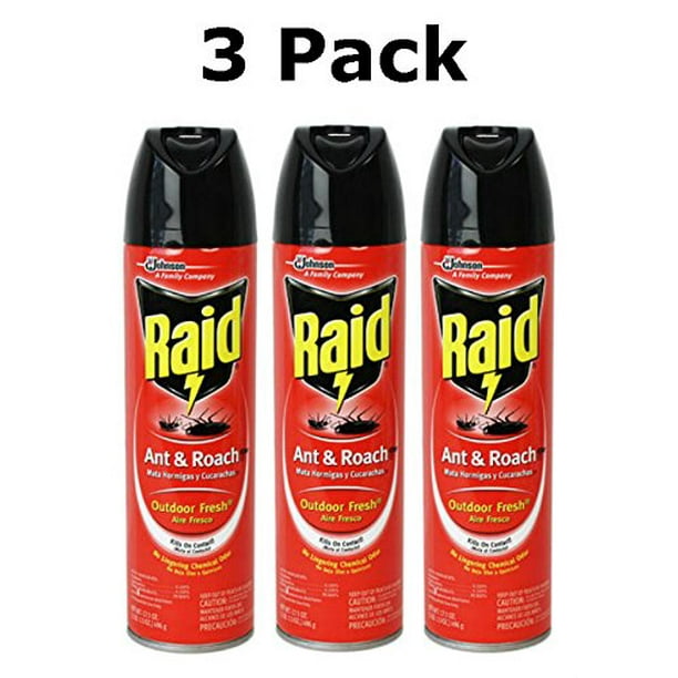 Raid Ant and Roach Killer Spray, Outdoor Fresh Scent, 17.5 Ounce (3 ...