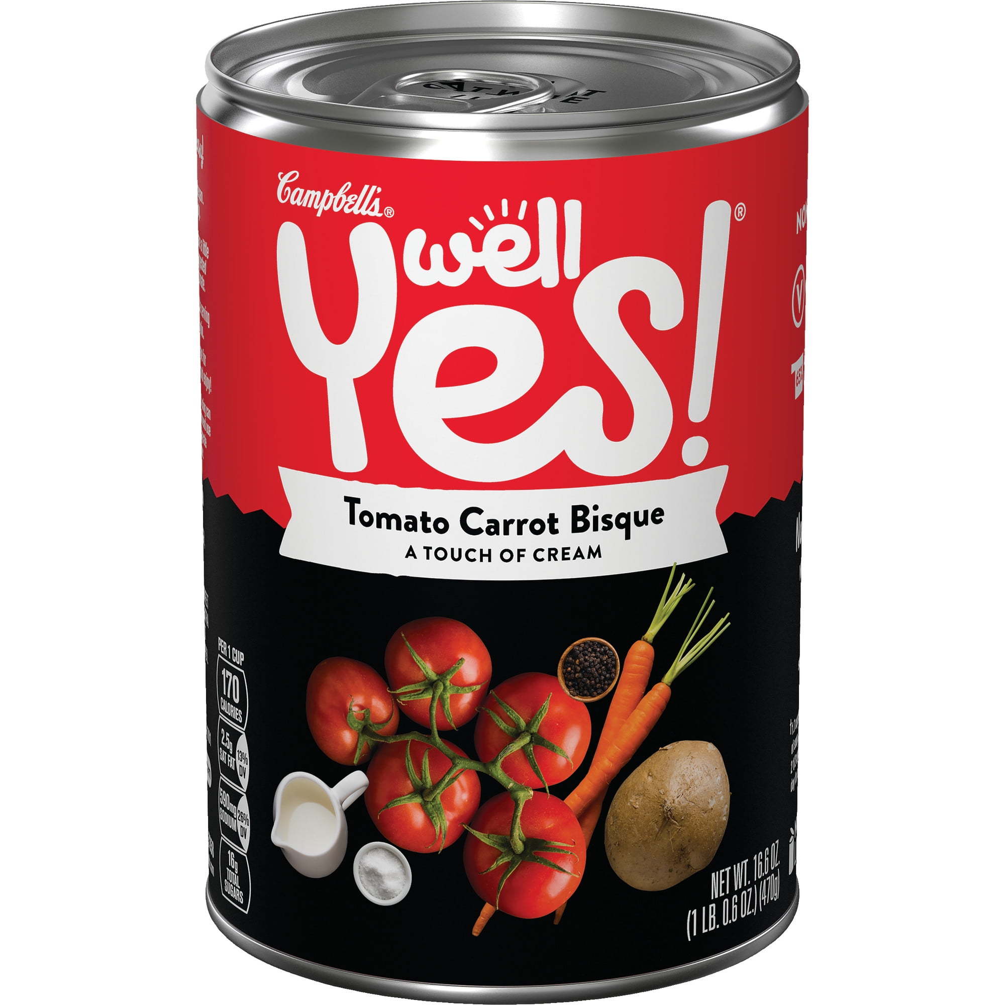 Campbell's Well Yes! Tomato Carrot Bisque, 16.6 oz. Can - Walmart.com