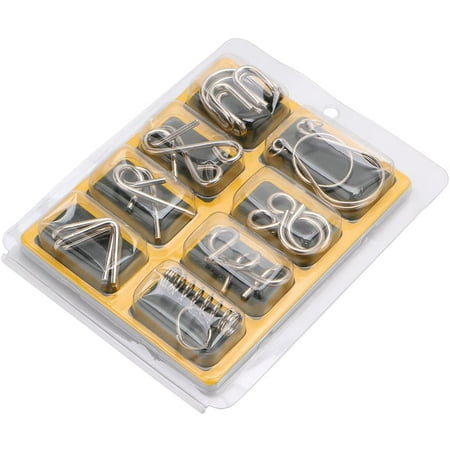 HTAIGUO8Pieces/Set Metal Wire Puzzle Game Iq Mind Test Brain Teaser ...