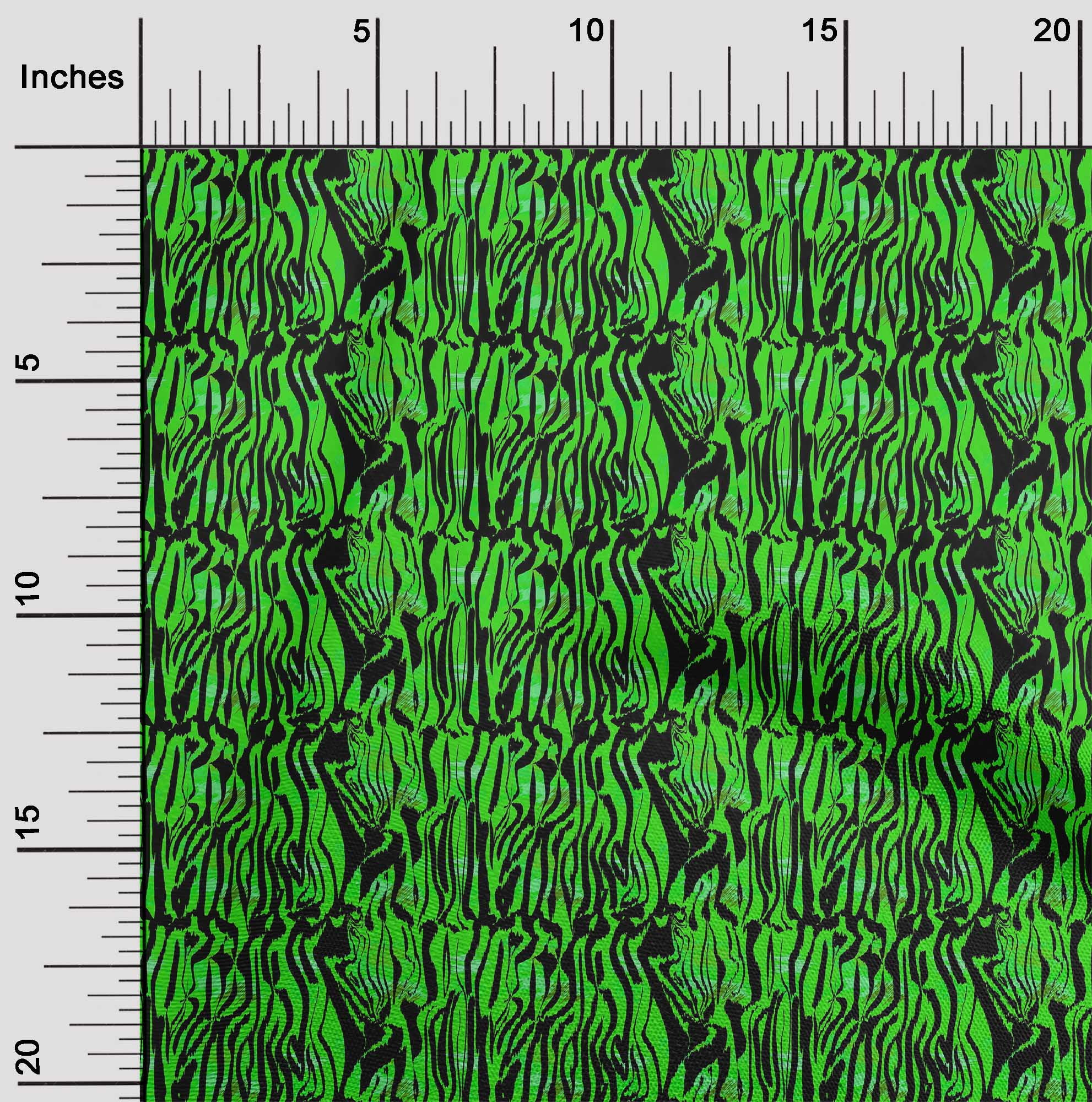 oneOone Cotton Poplin Light Green Fabric Animal Skin Sewing Material ...