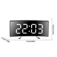 Curved Electronic Clock LED Mirror Digital Clock Alarm With Temperature ...