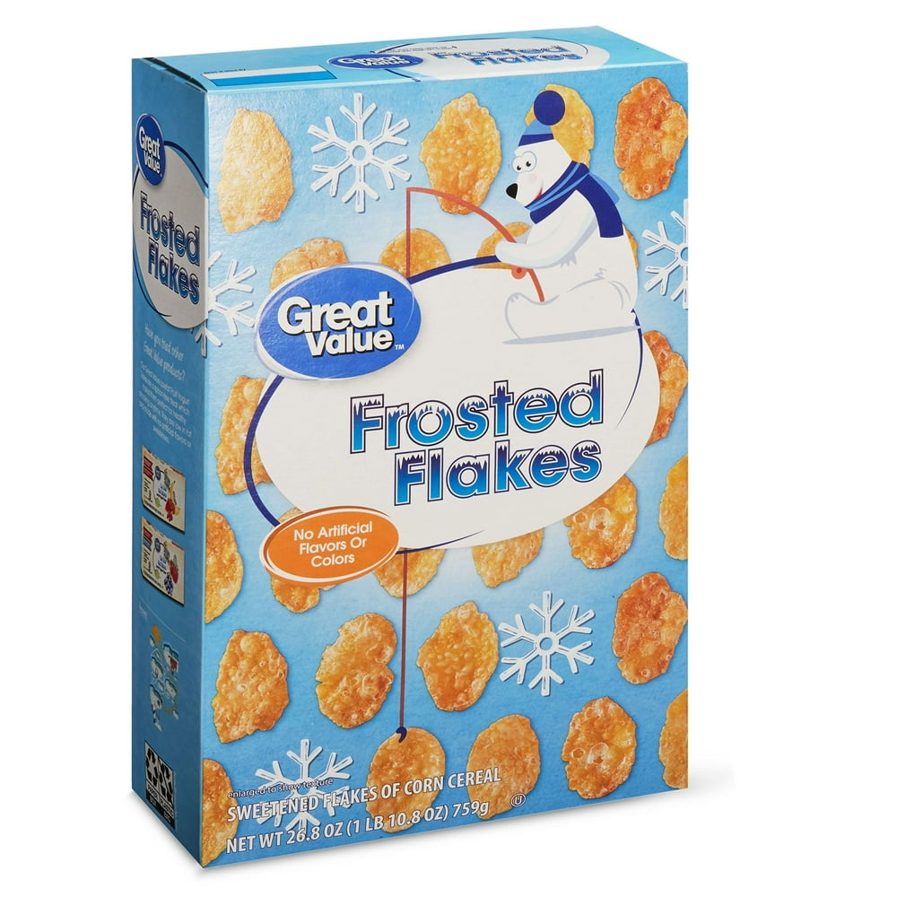 Great Value, Frosted Flakes Corn Breakfast Cereal, 26.8 oz - Walmart ...