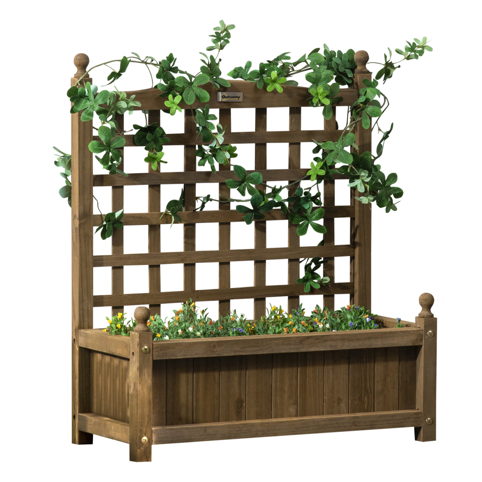 Click here for Outsunny Raised Garden Bed With Trellis For Climbi... prices