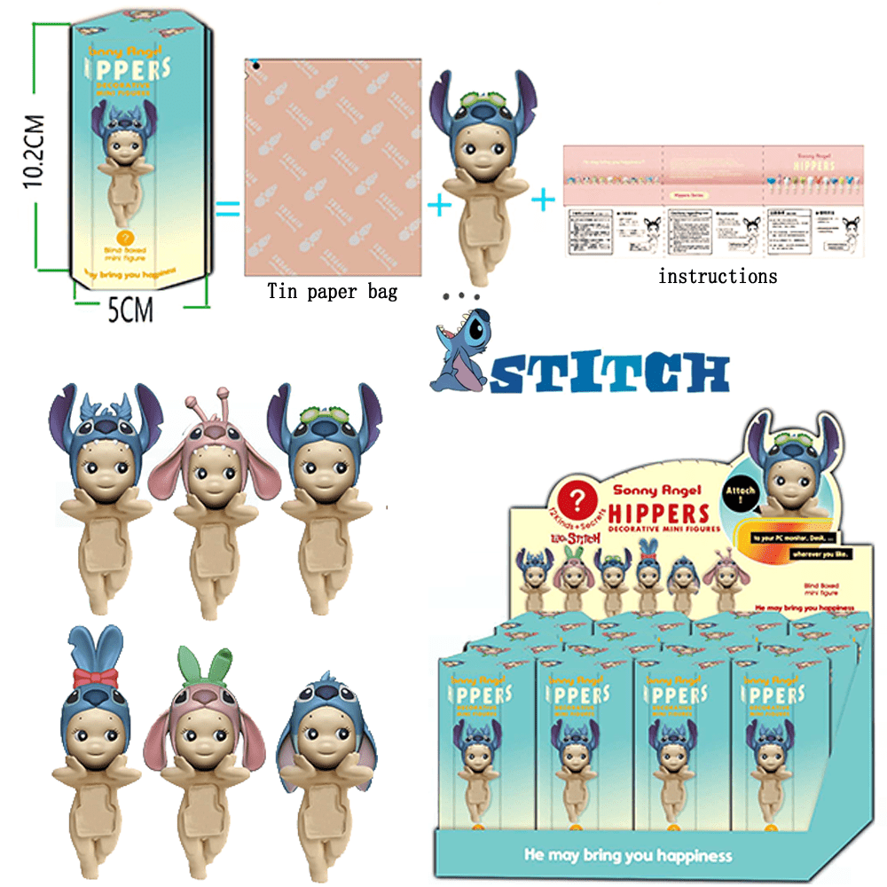 12 piezas Disney Stitch Sonny Angel Kawaii Anime dibujos animados ...