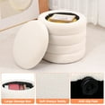 Lohoms Round Storage Ottoman, 18.5 in Teddy Upholstered Circle Stool ...