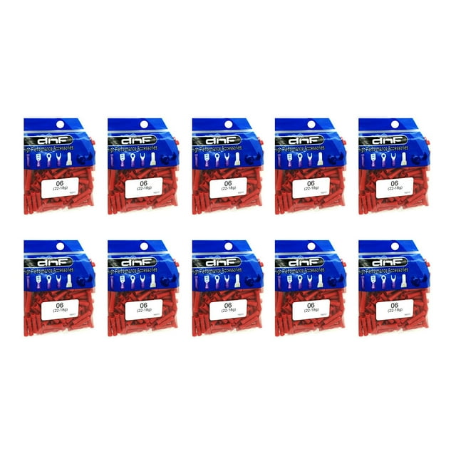DNF 1000 Pack Copper Butt Connectors Red Vinyl Insulated PVC 22-18 Gauge - Walmart.com