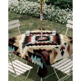 Boho Brown Teal Red Table Cloth Rectangle Outdoor Tablecloth ...