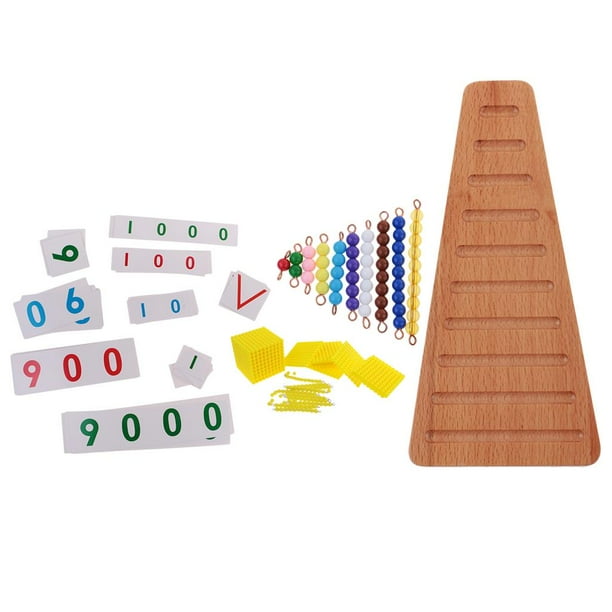 Montessori Math Material: 1-9000 Number Cards + Thousand Colorful Beads ...