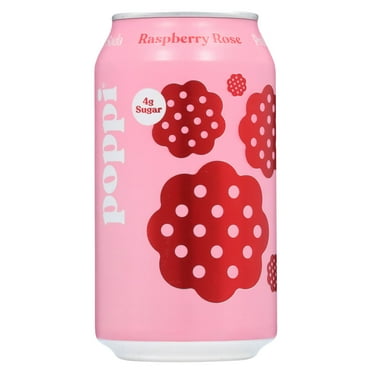 Poppi Alix Earle Raspberry Rose Prebiotic Soda, 12 oz, 12 Pack Cans ...