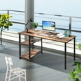 TY Arts & Culture 55.2" Large Office Computer Desk Metal Frames PC ...