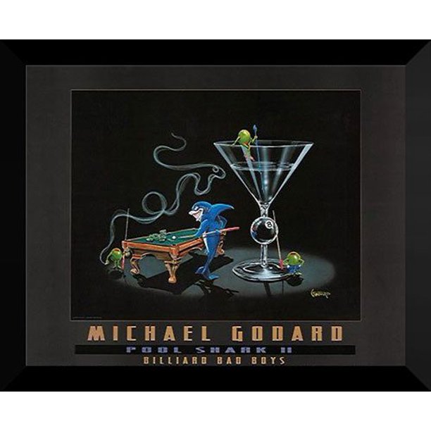 Michael Godard Framed Art 34x28 "Pool Shark II" - Walmart.com