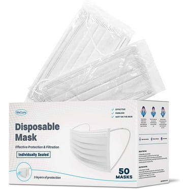 Black Disposable Face Masks, 3-ply Breathable Masks, Elastic Ear Loop ...