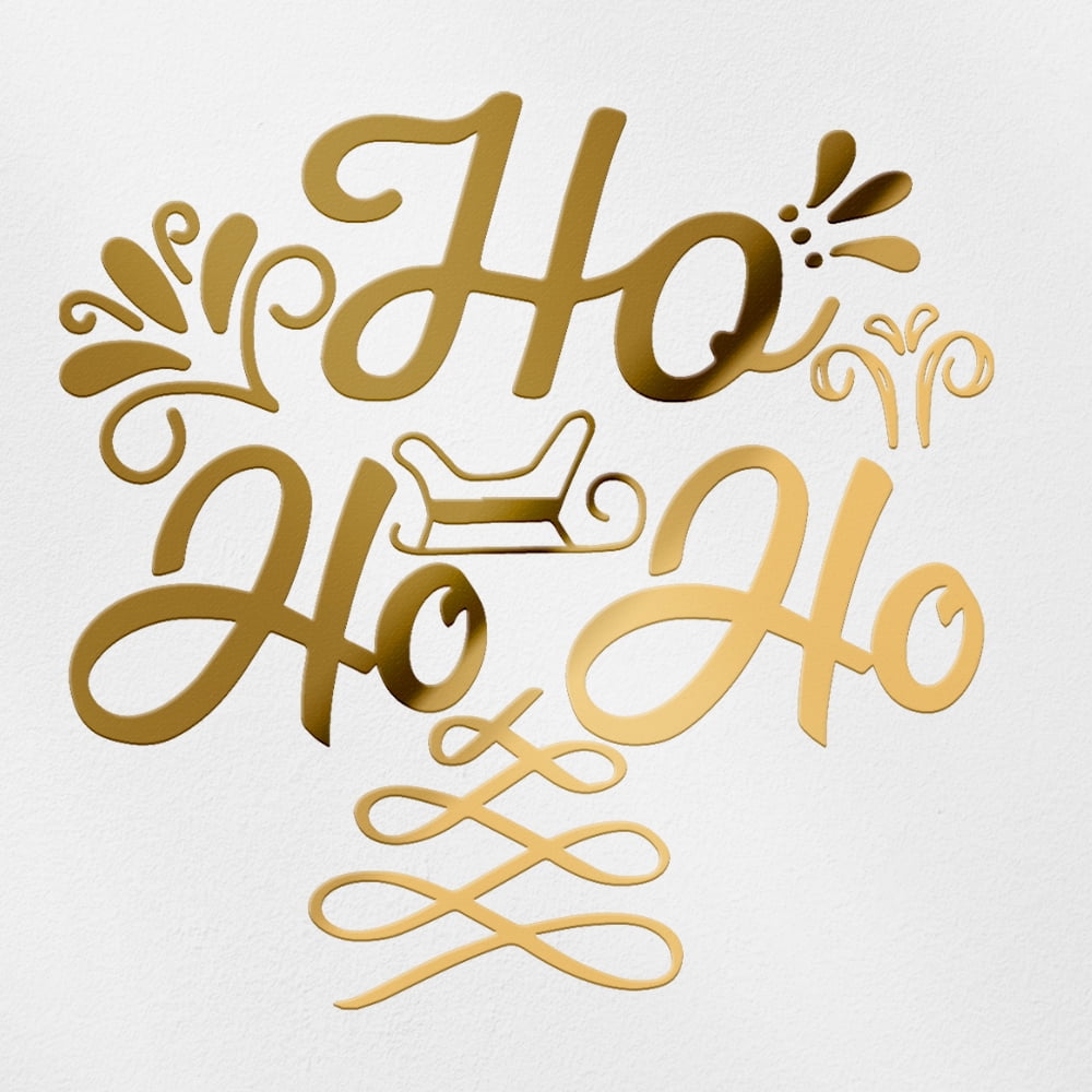 Transparent Decal Stickers Of Ho Ho Ho (Metallic Gold) Premium ...